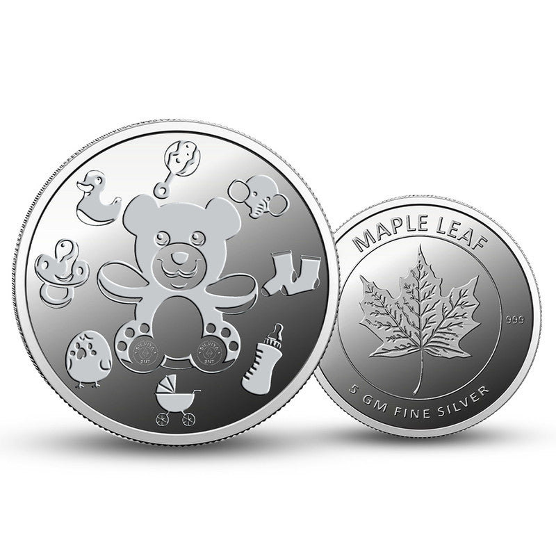 999 Pure Silver Teddy Bear Coin: Birthday & Christening Gift